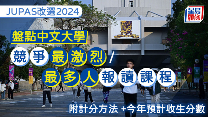 中大JUPAS改选2024︱盘点竞争最激烈/最多人报读课程 附计分方法+今年预计收生分数 | 星岛日报